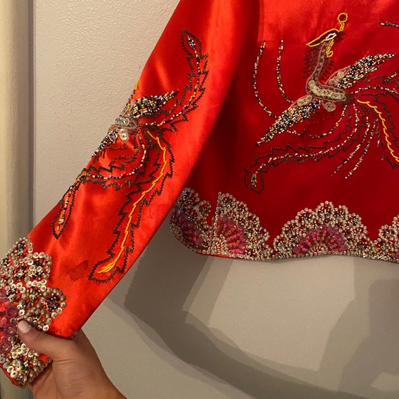 Marshall Rousso | Jackets & Coats | Vintage Red Evening Jacket | Poshmark